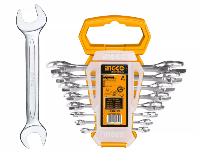 Ingco Dbl Open End Comb Spanner Set 8 Pcs - HKSPA2088– Maxrite