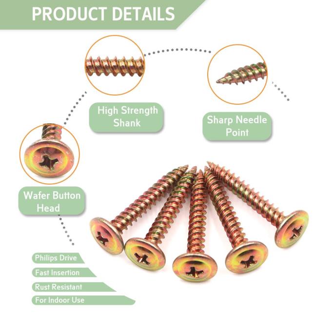 Akord Stitching Timber Screws Gold Plated Phillips #8, 15mm, 20mm, 25m ...
