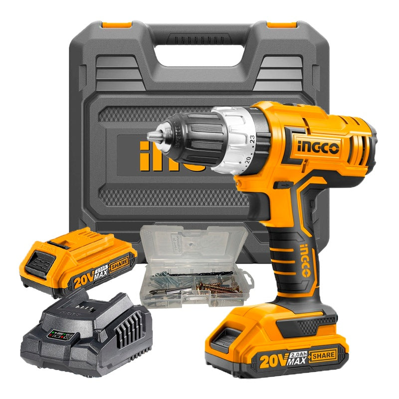 INGCO CIDLI20031 Li ion Cordless Hammer Drill Kit 20V Maxrite