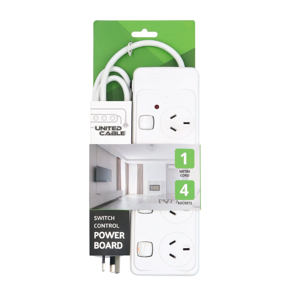 UNITED CABLE Power Board Surge Protection with Indicator White 10A 240 ...