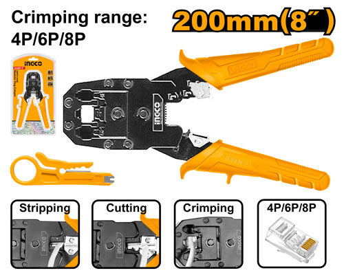 INGCO Modular Plug Crimper 8inch - HMPC1468P– Maxrite
