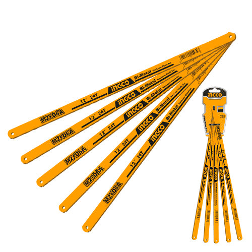 INGCO Bi-Metal Hacksaw Blade Set 18T/24T 300mm 5pc– Maxrite