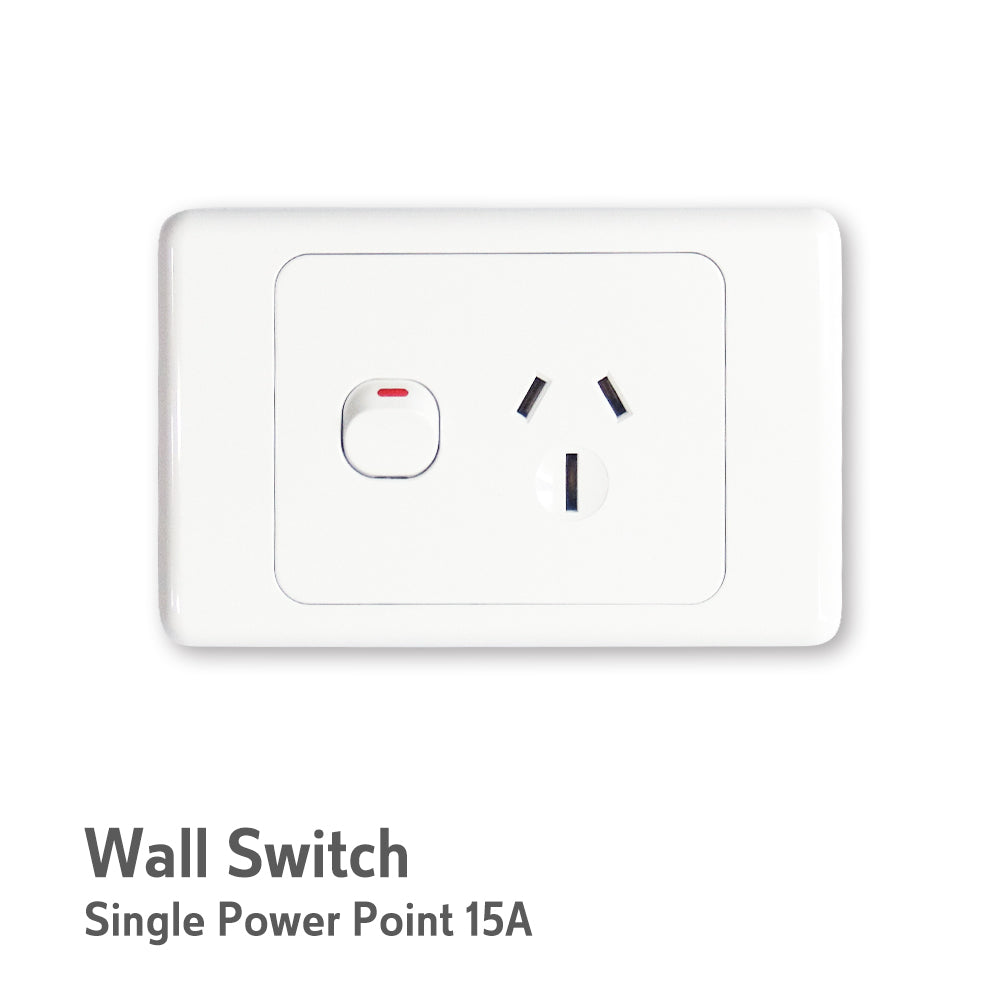 IGOTO AS335 Flat Wall Switch Single Power Point 15A– Maxrite