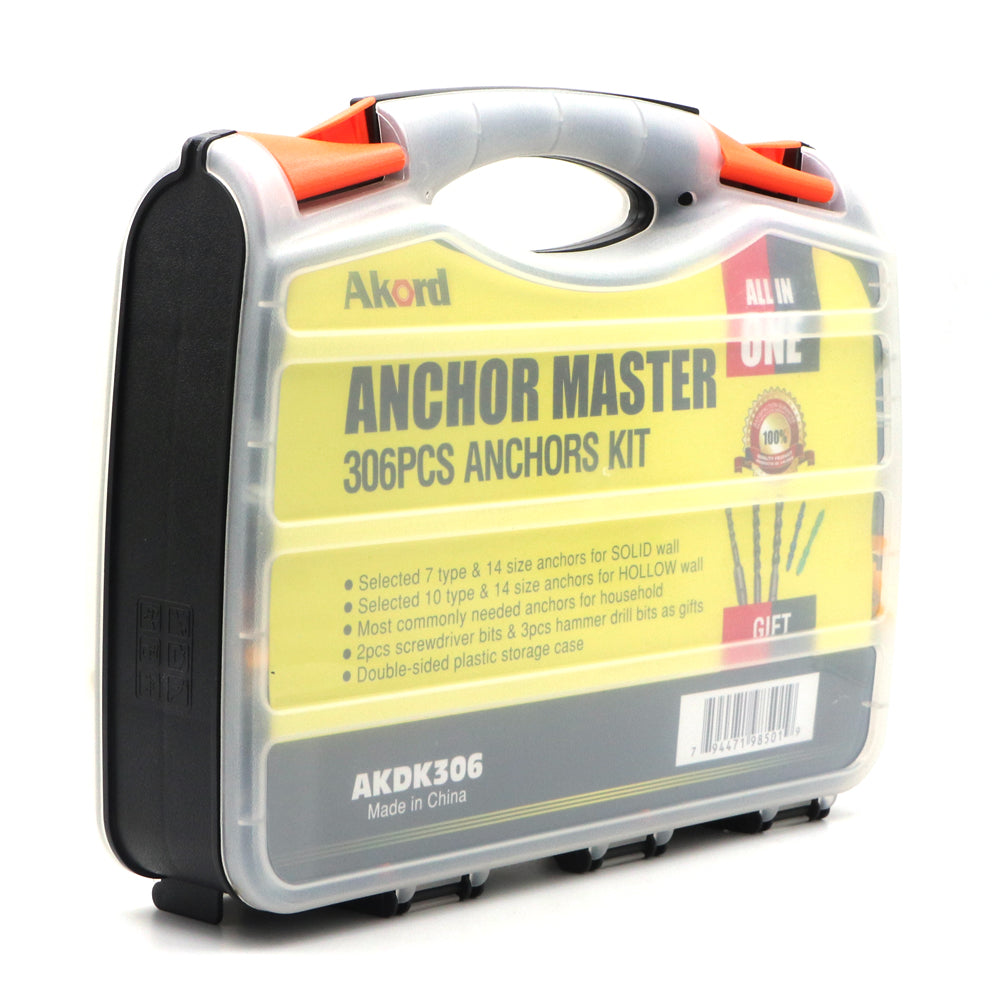 Akord Anchors Assortment Kit Hollow Wall and Solid Wall Anchors– Maxrite