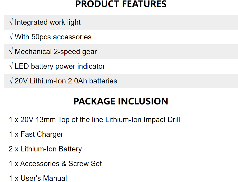INGCO-CIDLI20031-Li-ion-Cordless-Hammer-Drill-Kit-20V– Maxrite