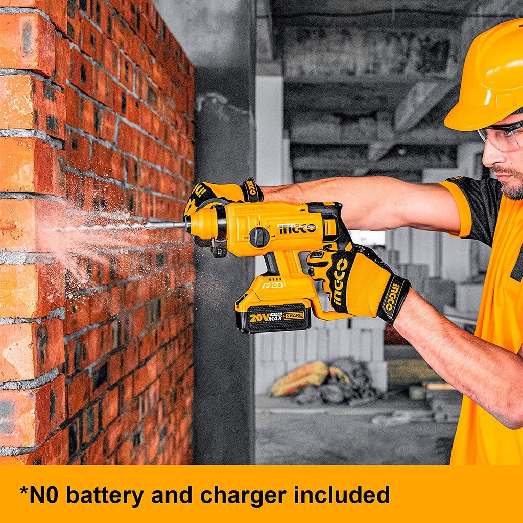 INGCO-CRHLI2201-Li-Ion-Cordless-Rotary-Hammer-Drill-20V-Skin-1350min ...