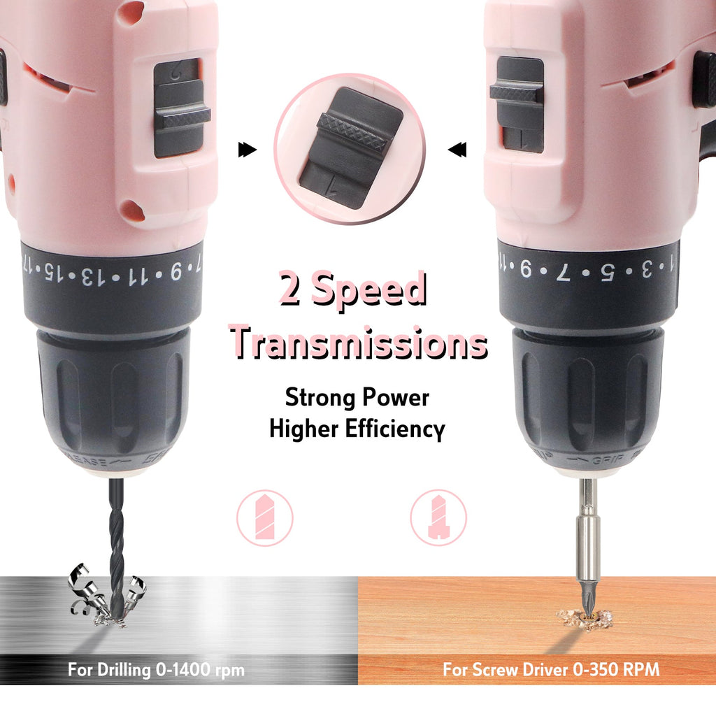 MUTBERG Pink Cordless Drill Driver One-piece 12V 10mm– Maxrite