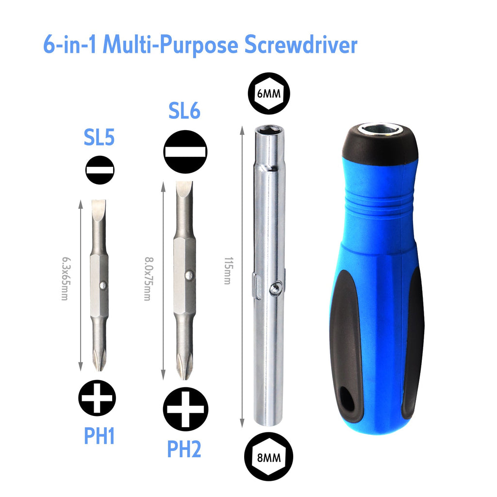 AKORD-Multipurpose-Screwdriver-Set-Cr-v-Two-way-Bit-6-In-1-Set-SDS612 ...