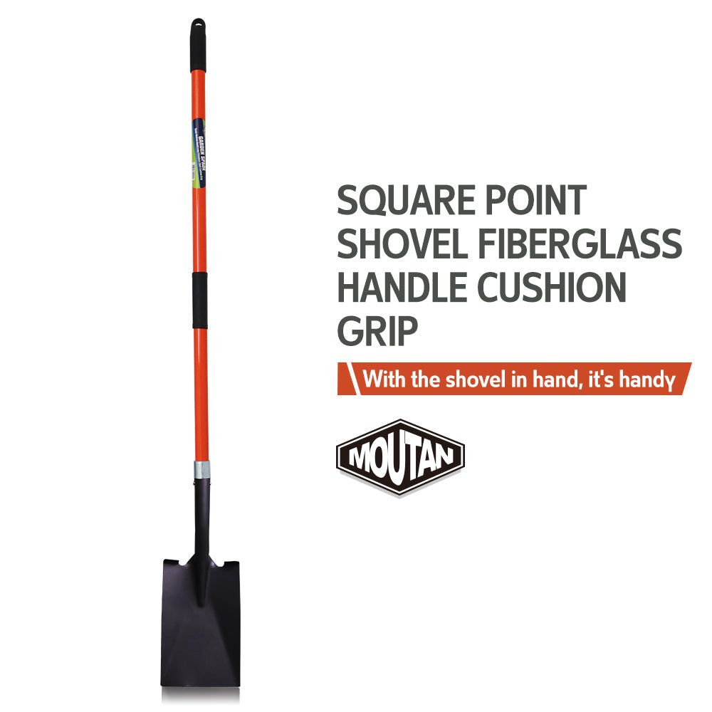 MOUTAN 82037 Medium Shovel Square Mouth Cushion Grip With Long Fibregl ...