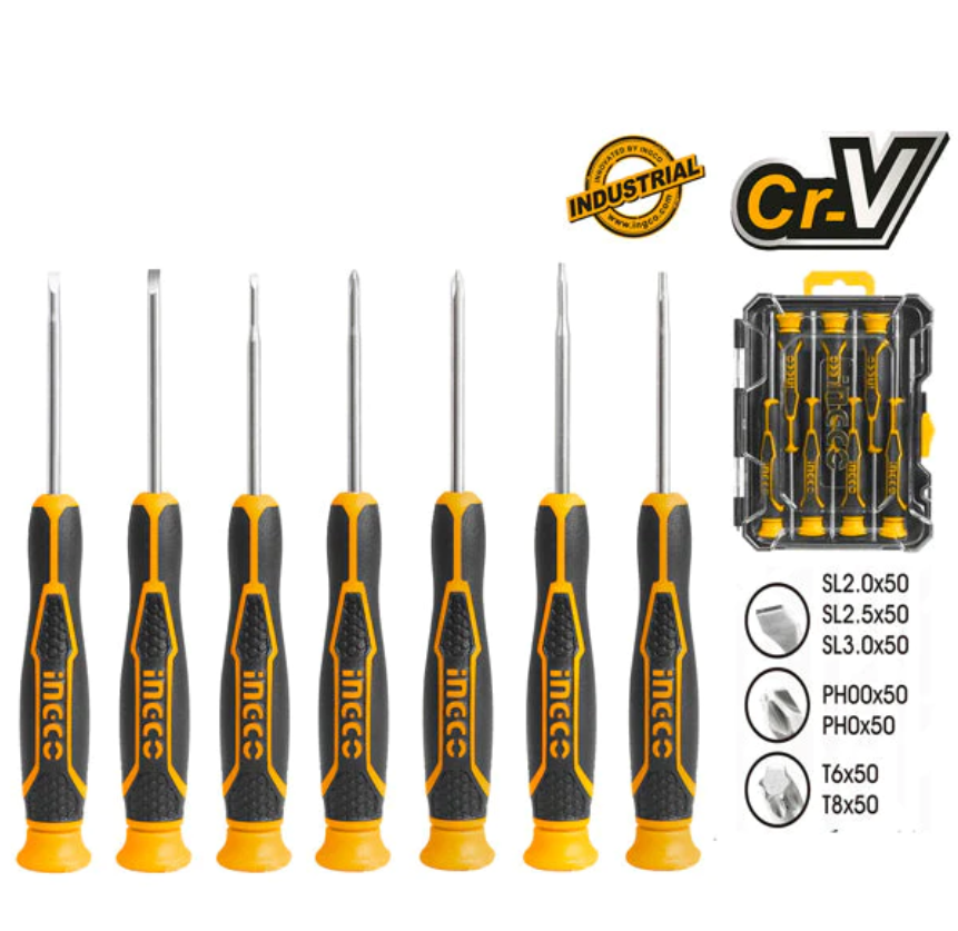 INGCO HKSD0718 Precision Screwdriver Ser 7Pcs Trade– Maxrite