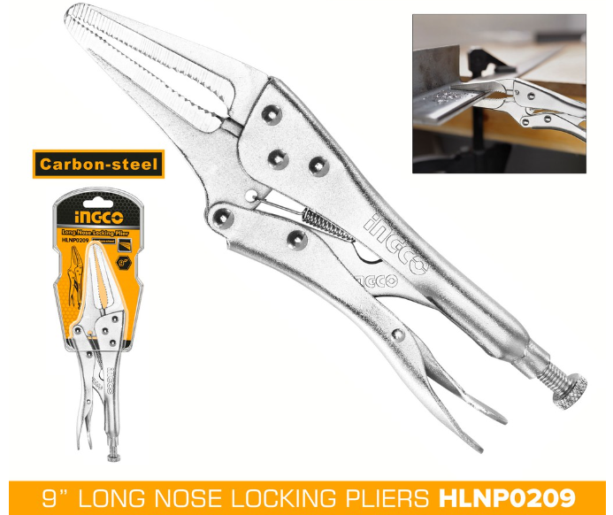 INGCO HLNP0209 Long Nose Locking Pliers 230Mm Cs– Maxrite