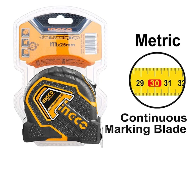 INGCO HSMT8808.1 Tape Measure Steel 8Mx25MM Trade– Maxrite