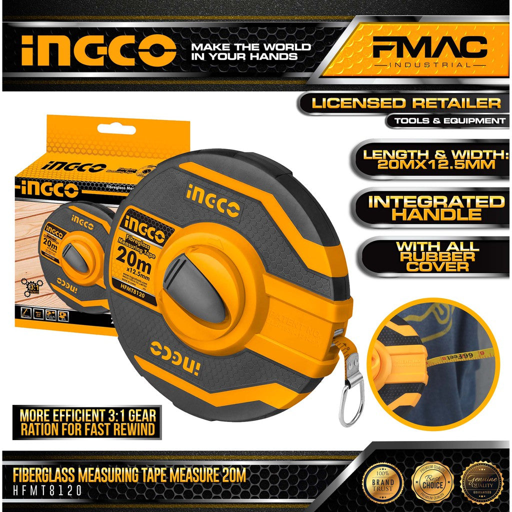 INGCO HFMT8120 Tape Measure F/G 20Mx12.5Mm Dual(D)– Maxrite