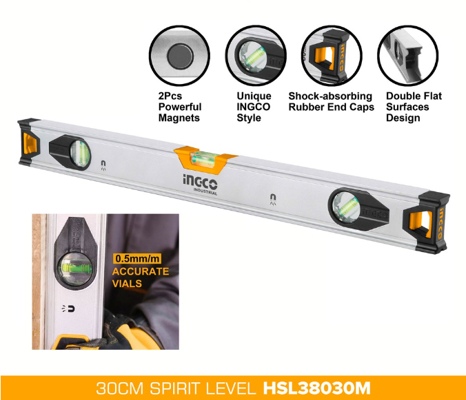 INGCO Level with Magnets 300MM 400MM 600MM 800MM 1000MM– Maxrite