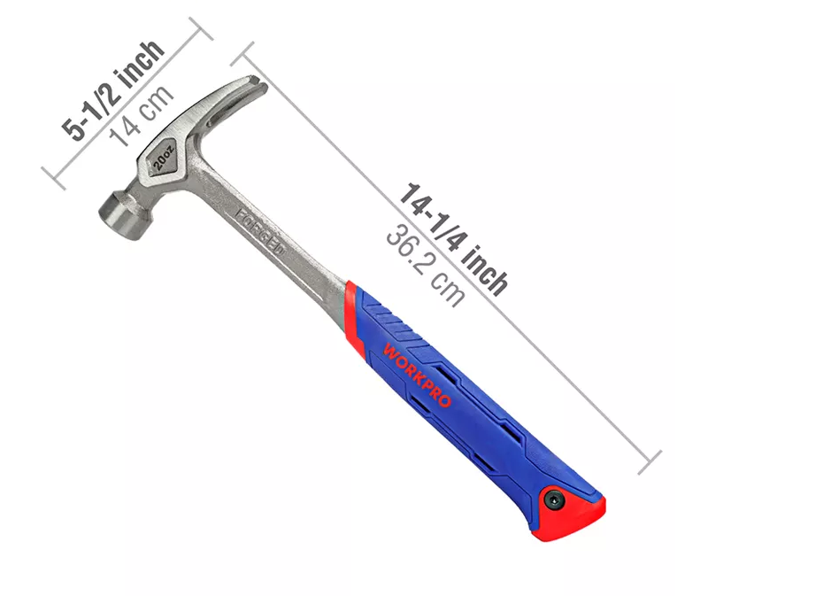 WORKPRO W041091 Steel Anti-Shock Professional Rip Hammer 20OZ– Maxrite